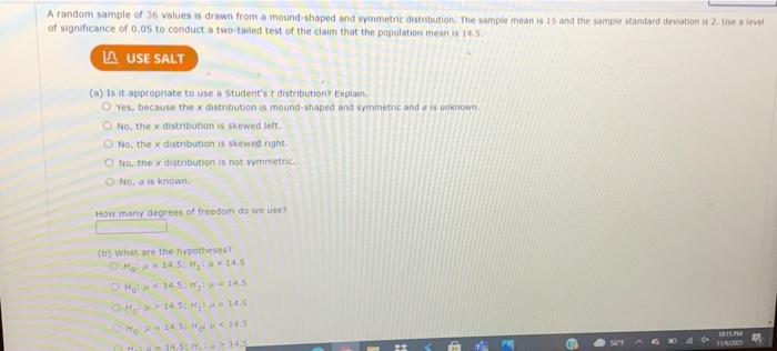 Solved A random sample of 36 values is drawn from a | Chegg.com Solved A random sample of 36 values is drawn from a | Chegg.com