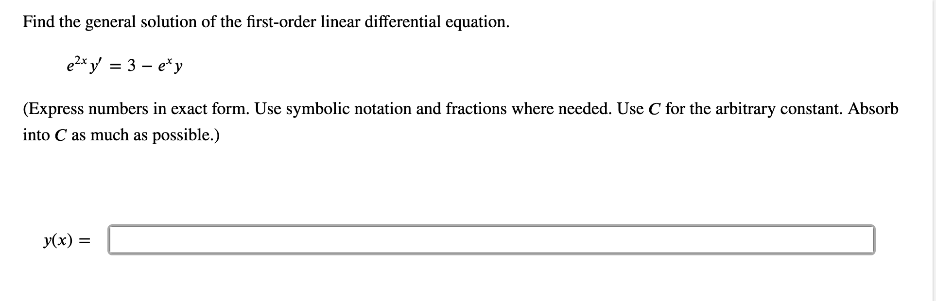 Solved Find the general solution of the first-order linear | Chegg.com
