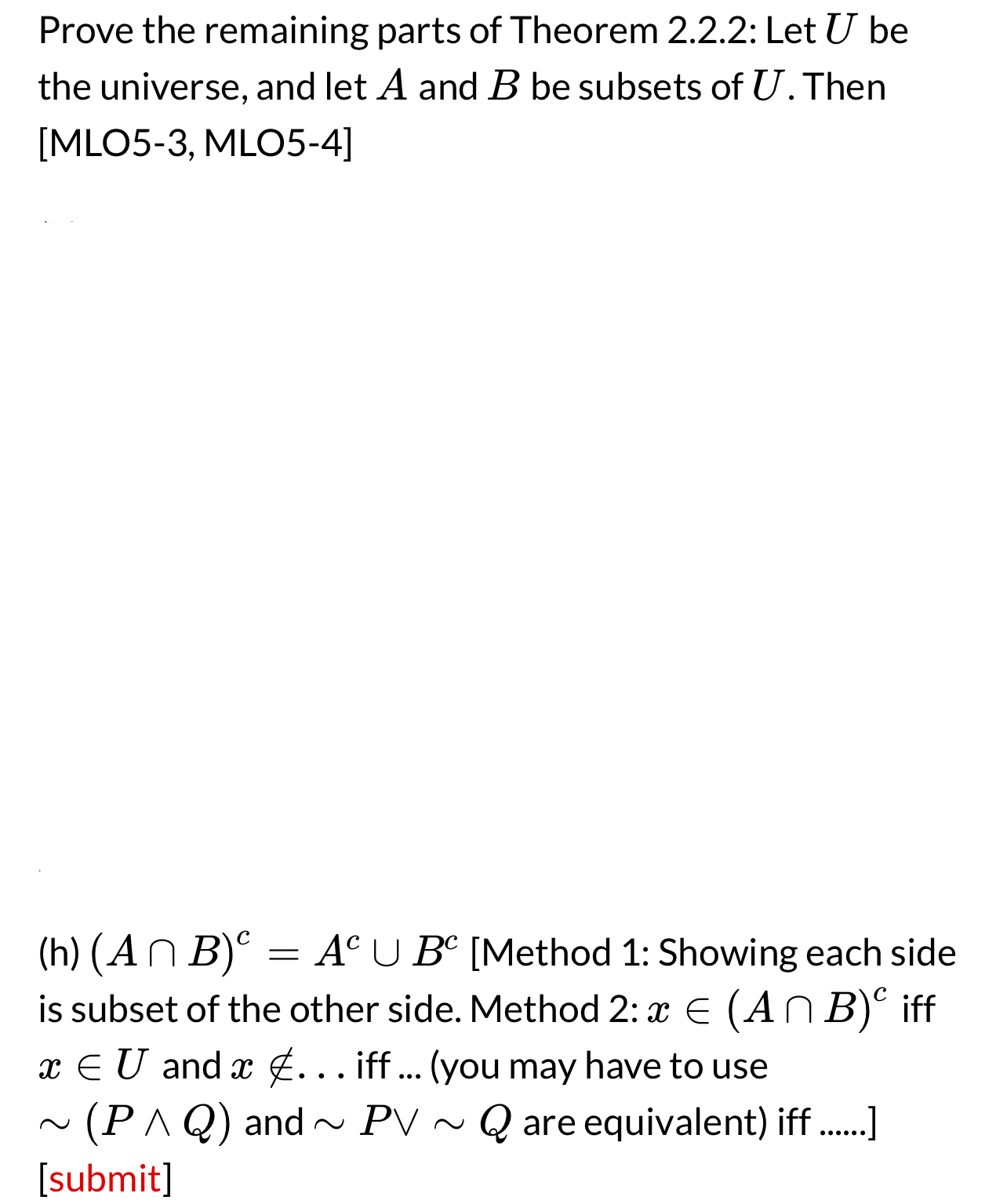 Solved Prove the remaining parts of Theorem 2.2.2: Let U ﻿be | Chegg.com