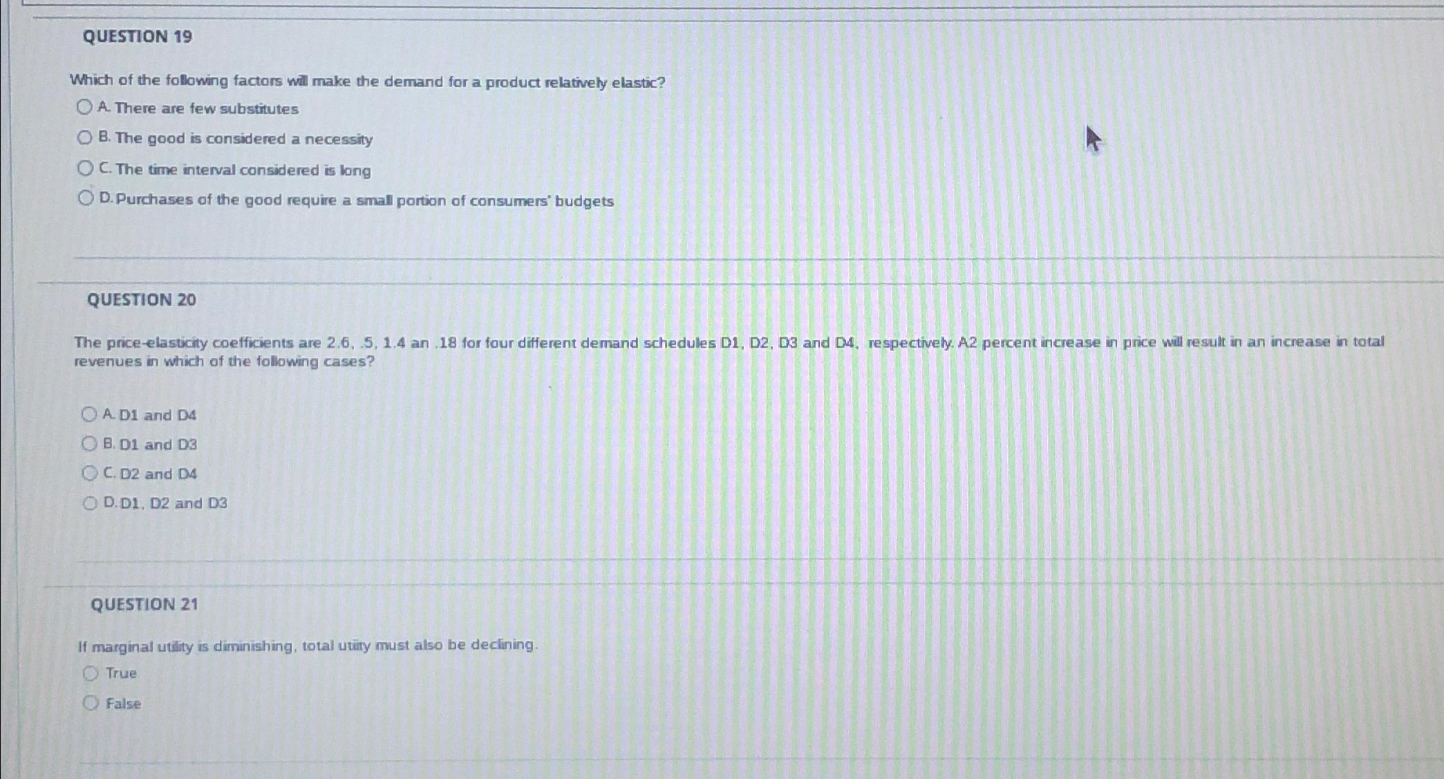 Solved QUESTION 19Which of the following factors will make | Chegg.com