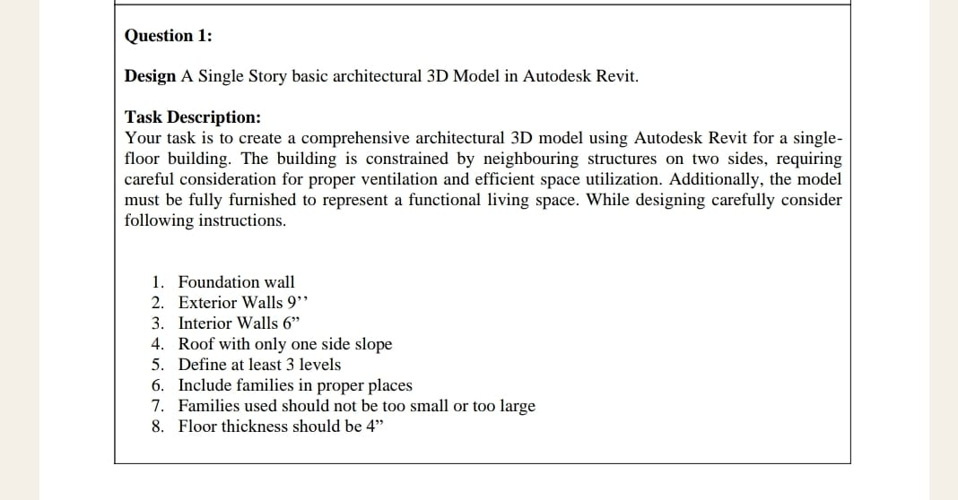 Solved Question 1:Design A Single Story basic architectural | Chegg.com