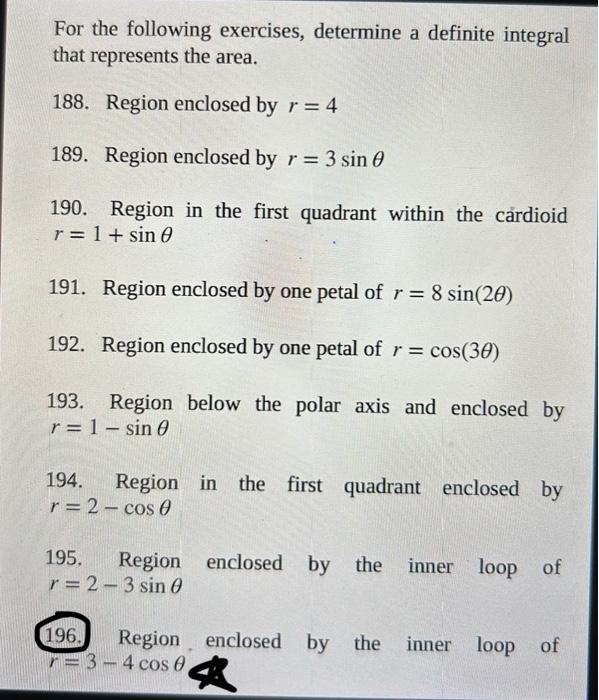 Solved For the following exercises, determine a definite | Chegg.com