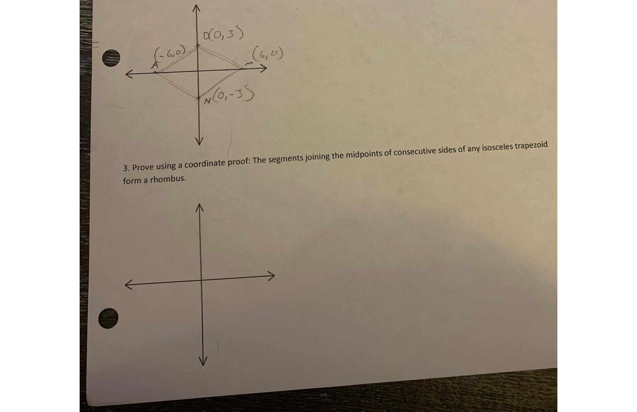 Prove using a coordinate proof: the segments joining | Chegg.com