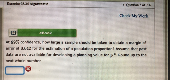 Solved Exercise 08.34 Algorithmic Question 3 of 7 Check My | Chegg.com