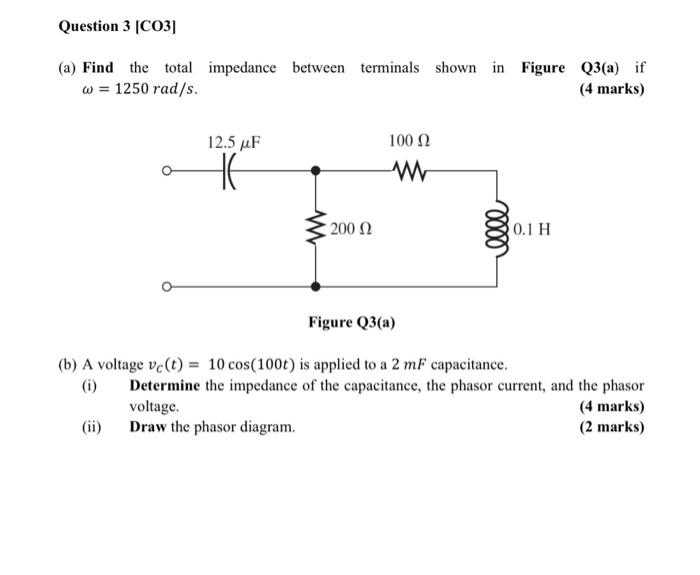 Solved (a) Find the total impedance between terminals shown | Chegg.com