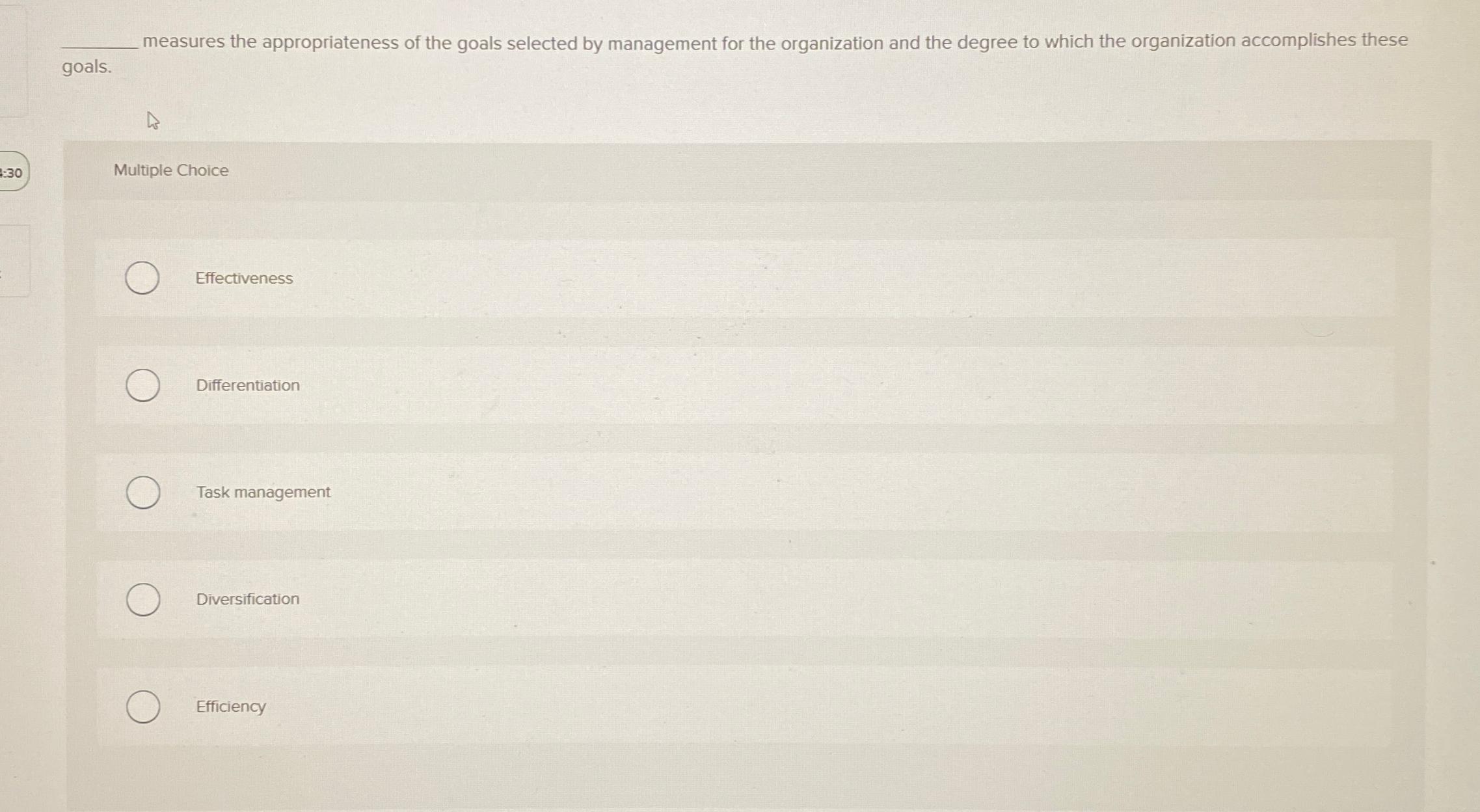 Solved measures the appropriateness of the goals selected by | Chegg.com