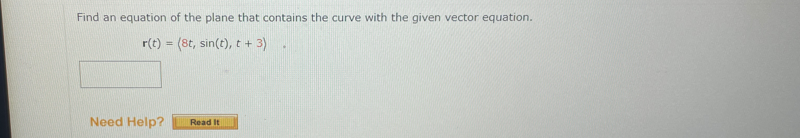 Solved Find an equation of the plane that contains the curve | Chegg.com