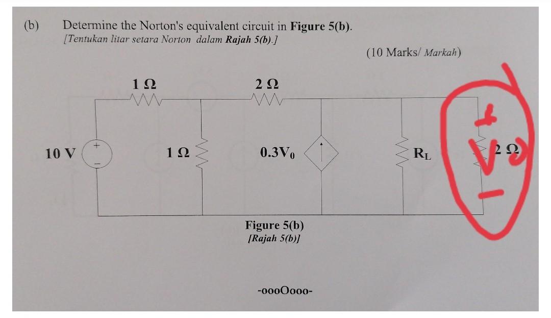 Solved (b) Determine the Norton's equivalent circuit in | Chegg.com