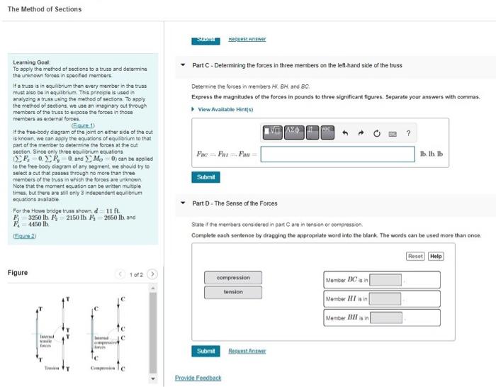 Figure Member CD is in Part C - Determining the | Chegg.com Figure Member CD is in Part C - Determining the | Chegg.com