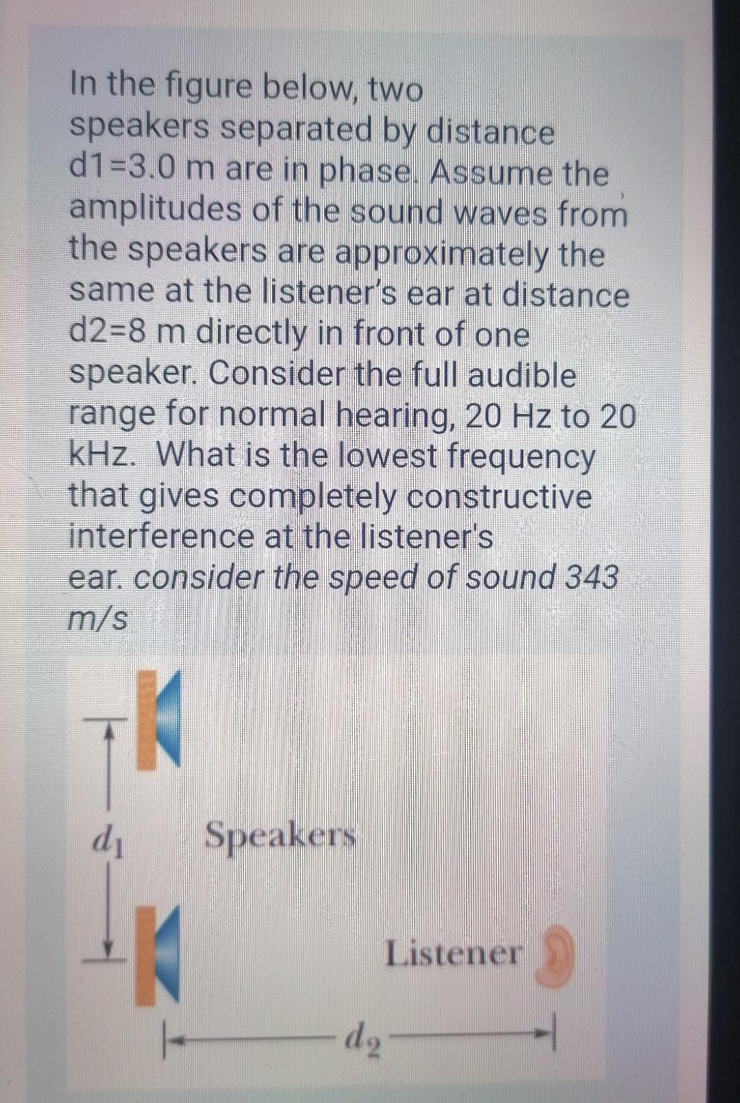 Solved In the figure below, two speakers separated by | Chegg.com