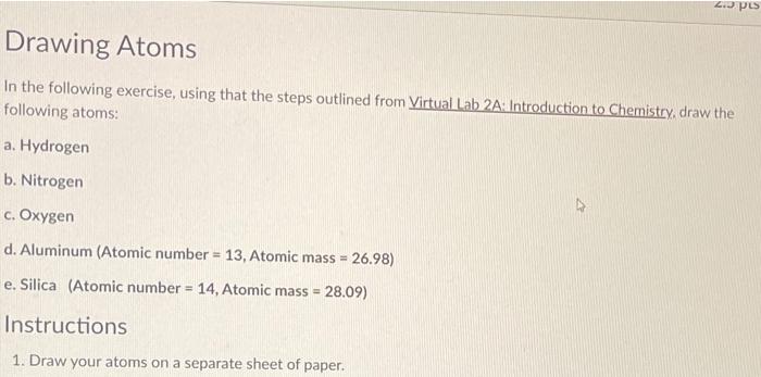 Solved 2.3 PLS Drawing Atoms In the following exercise, | Chegg.com