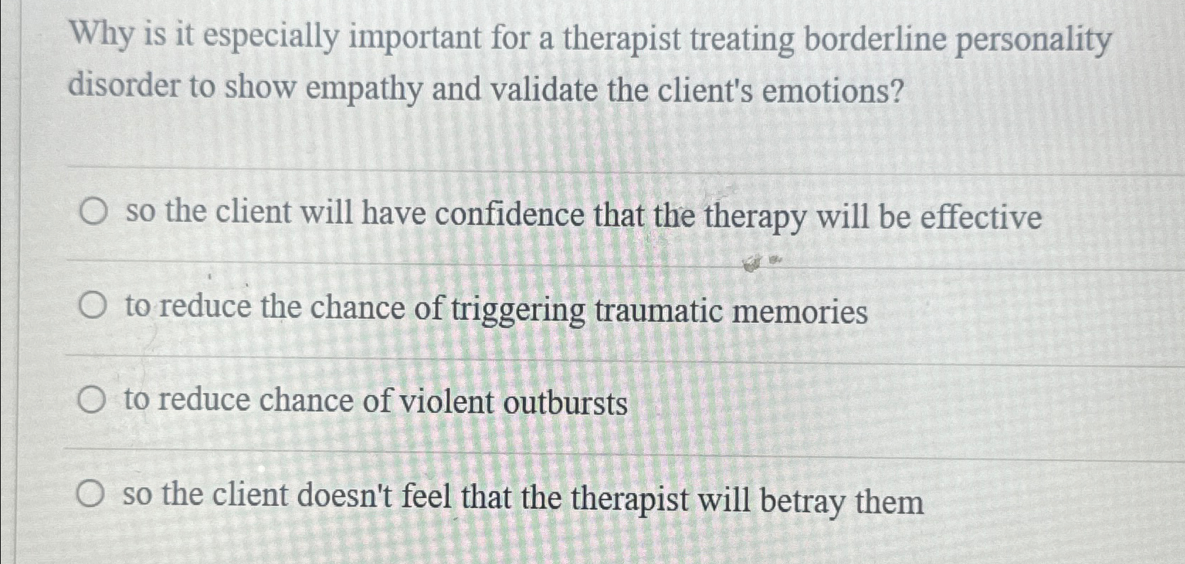 Solved Why is it especially important for a therapist | Chegg.com
