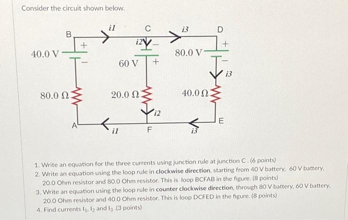 Solved Consider the circuit shown below. 1. Write an | Chegg.com