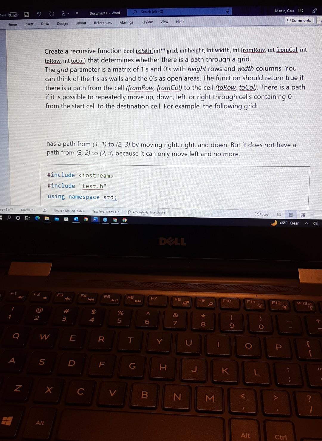 Solved Create a recursive function bool isPath(int** grid, | Chegg.com