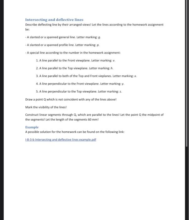 Solved Intersecting and deflective lines Describe deflecting | Chegg.com