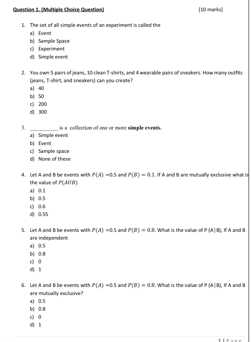 Solved The set of all simple events of an experiment is | Chegg.com