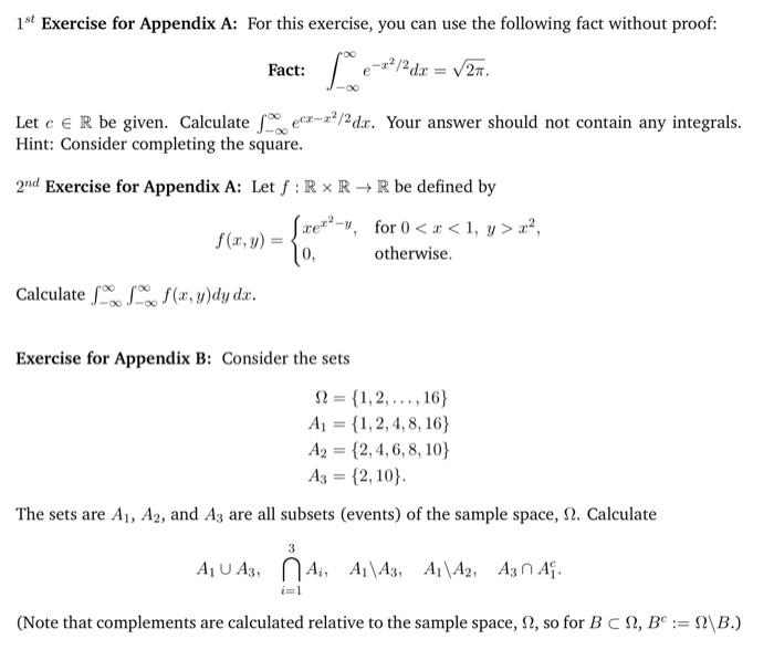 Solved 1st Exercise for Appendix A: For this exercise, you | Chegg.com