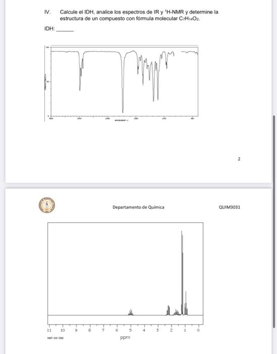 Solved Calculate the HDI, analyze the IR and 'H-NMR spectra, | Chegg.com