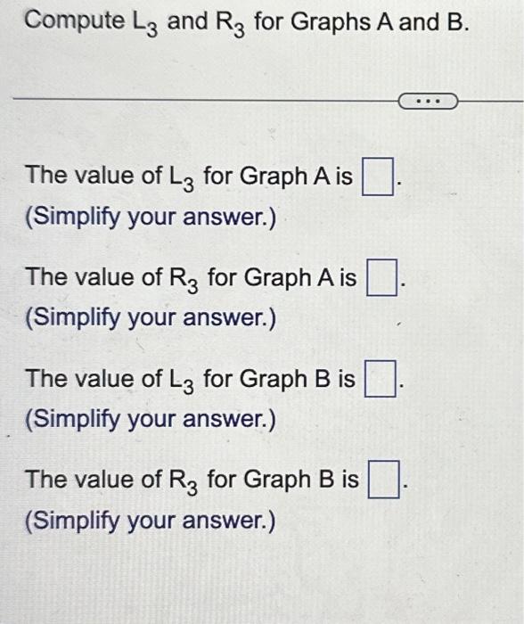 Solved Compute L3 and R3 for Graphs A and B. The value of L3 | Chegg.com