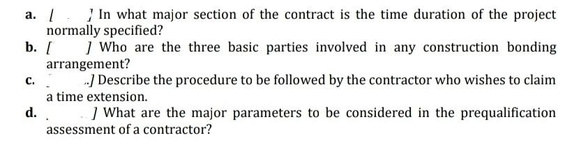 Solved a. .) In what major section of the contract is the | Chegg.com