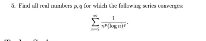 Solved 5. Find all real numbers p, for which the following | Chegg.com