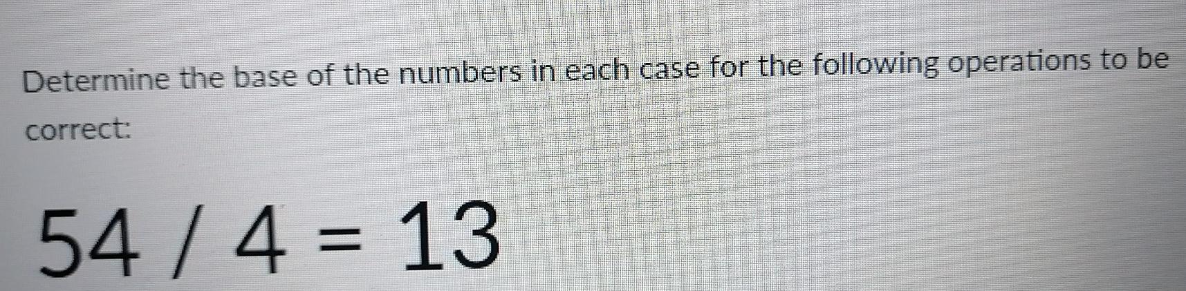 Solved Determine the base of the numbers in each case for | Chegg.com