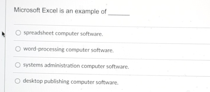 Solved Microsoft Excel is an example ofspreadsheet computer | Chegg.com