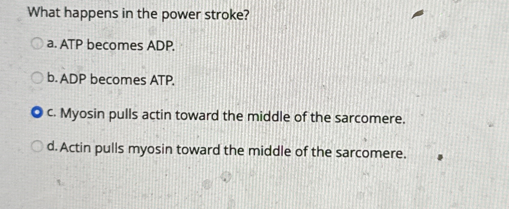 Solved What happens in the power stroke?a. ﻿ATP becomes | Chegg.com