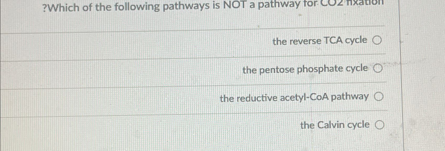 Solved ?Which of the following pathways is NOT a pathway | Chegg.com