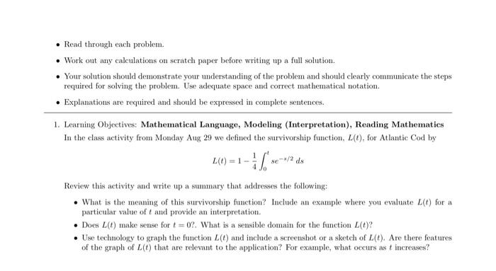 Solved - Read through each problem. - Work out any | Chegg.com