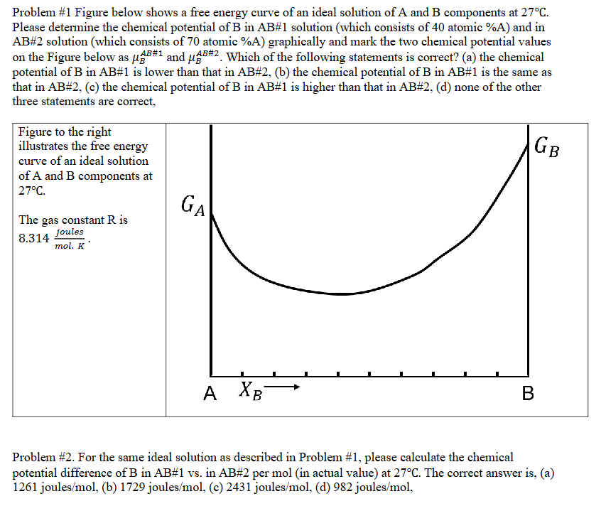 Problem #2. ﻿For the same ideal solution as | Chegg.com