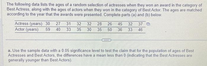 Solved The following data lists the ages of a random | Chegg.com