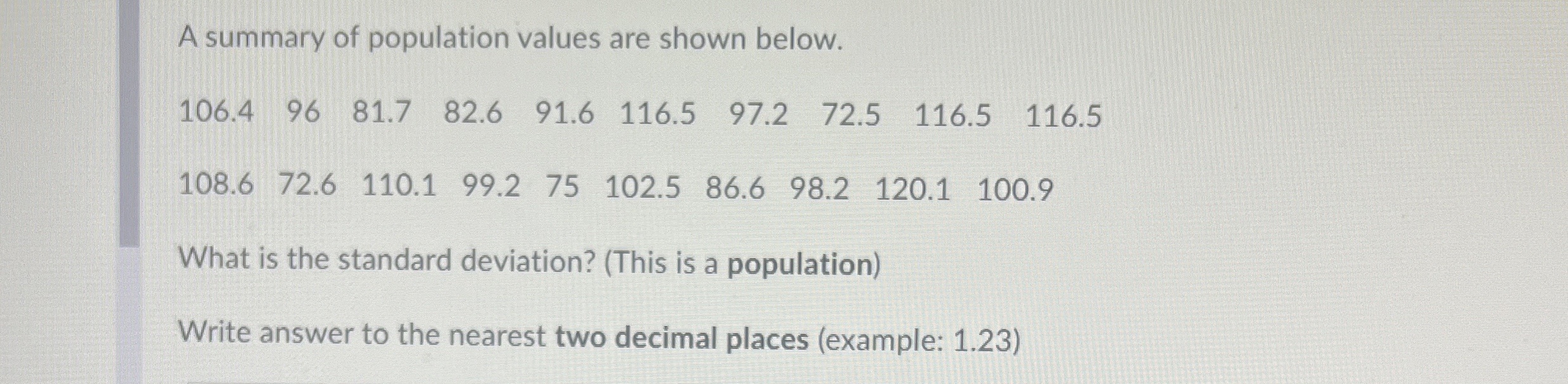 Solved A summary of population values are shown | Chegg.com