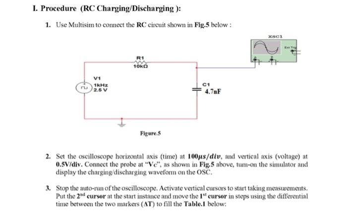 Solved 1. Procedure (RC Charging/Discharging): 1. Use | Chegg.com
