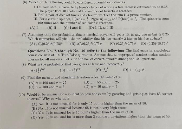 Solved (6) Which of the following could be considered | Chegg.com