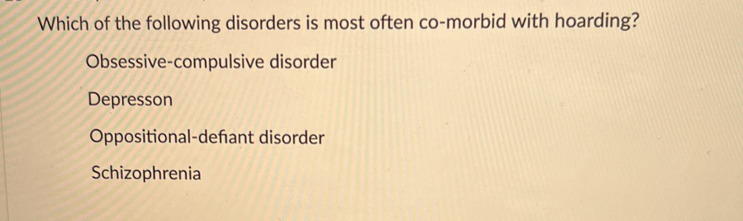 Solved Which of the following disorders is most often | Chegg.com