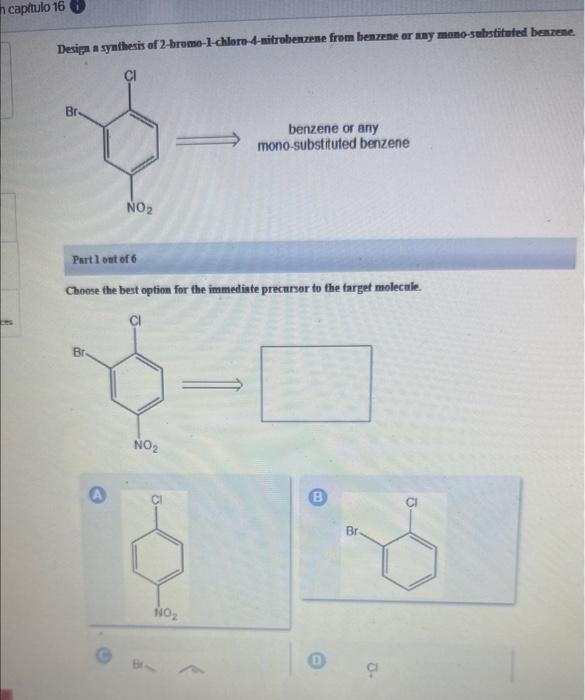 Solved Dexign a synthesis of 2-bromo-1-chloro-4-nitrobenzene | Chegg.com