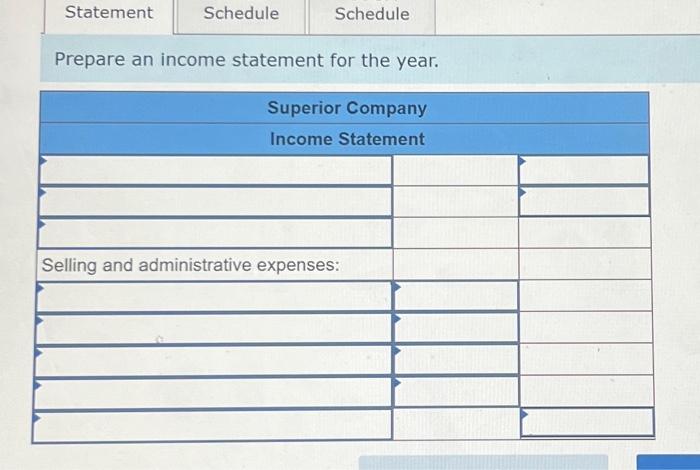 Solved Prepare an income statement for the year.Prepare a | Chegg.com