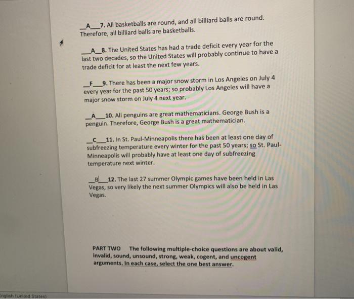 Some of the following arguments are deductive, and | Chegg.com