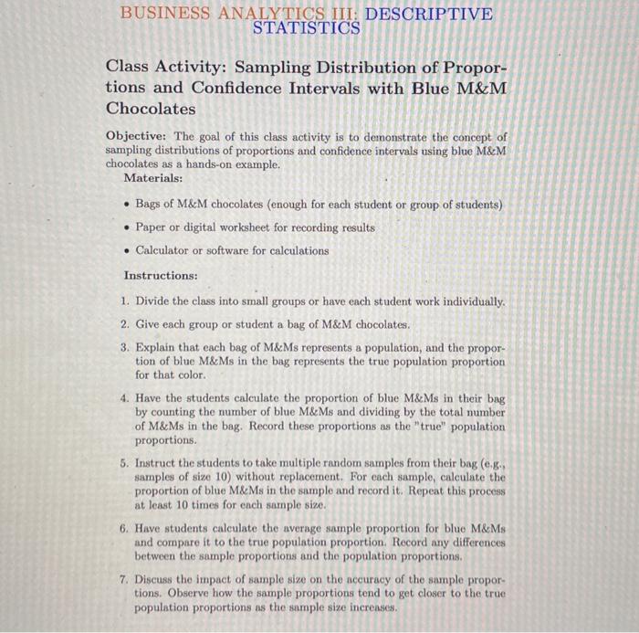 Solved Class Activity: Sampling Distribution of Proportions | Chegg.com