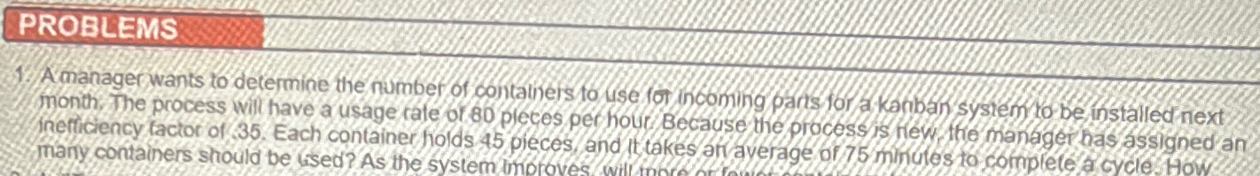 Solved PROBLEMSA managerwants to determine the number of | Chegg.com