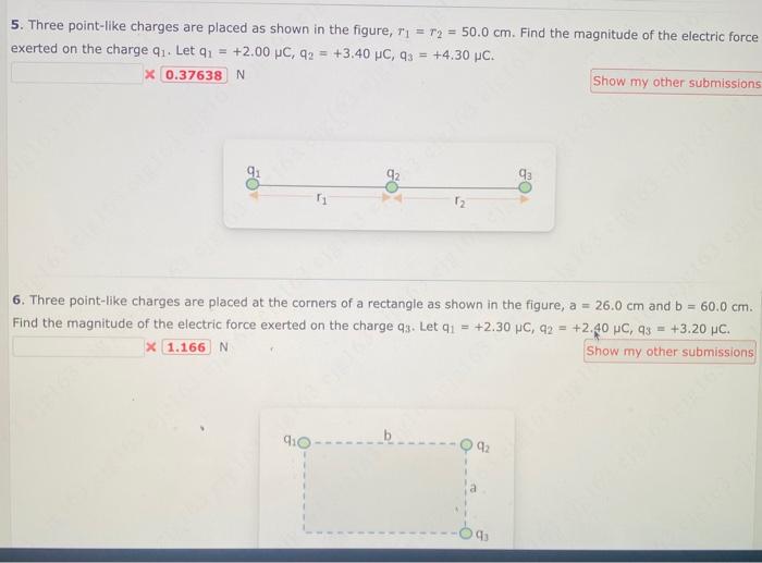 Solved 5. Three point-like charges are placed as shown in | Chegg.com