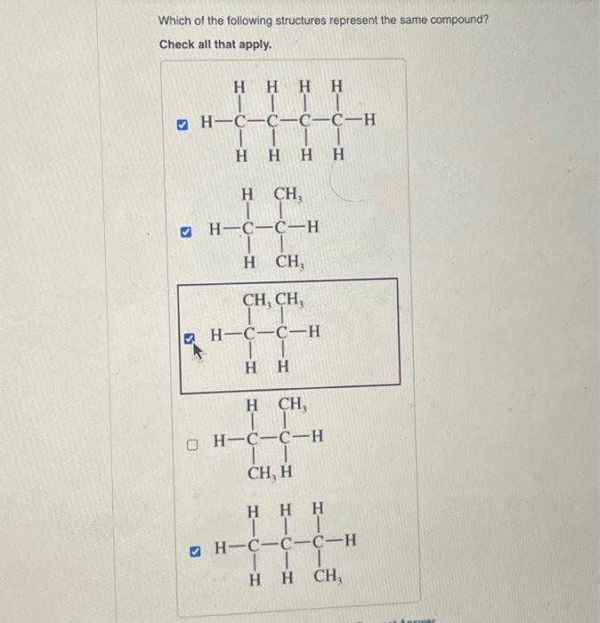 Solved Which of the following structures represent the same | Chegg.com