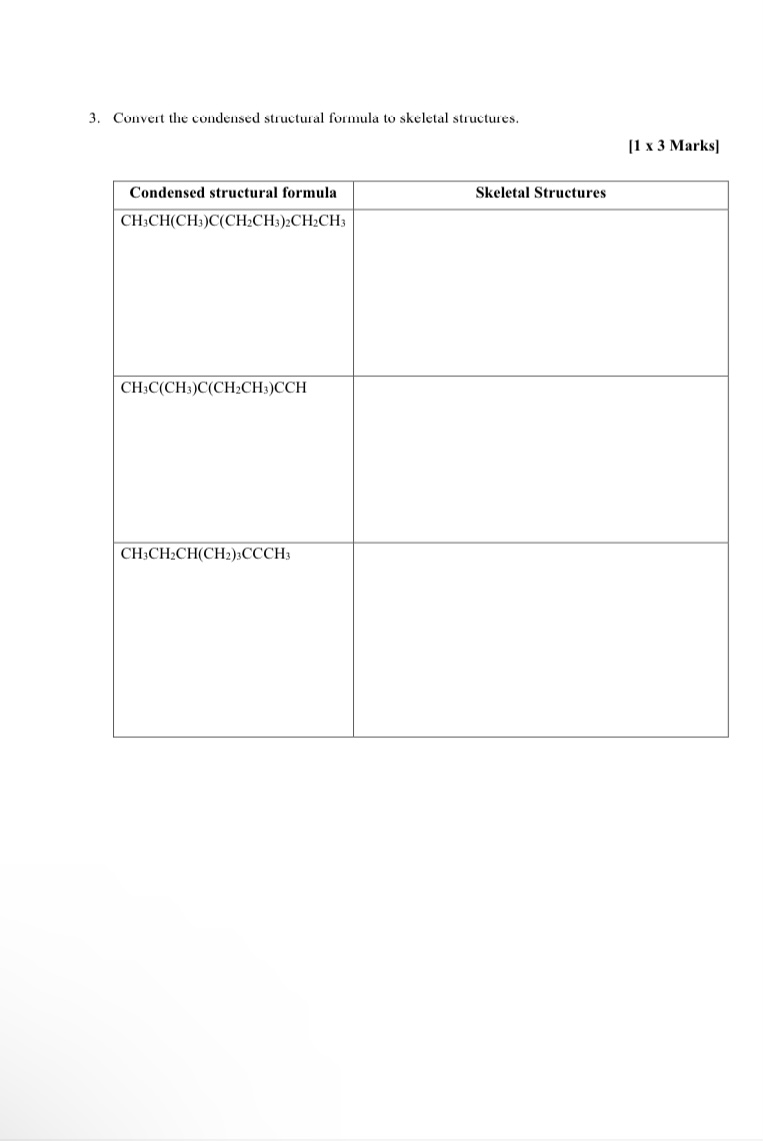 Solved Convert the condensed structural formula to skeletal | Chegg.com