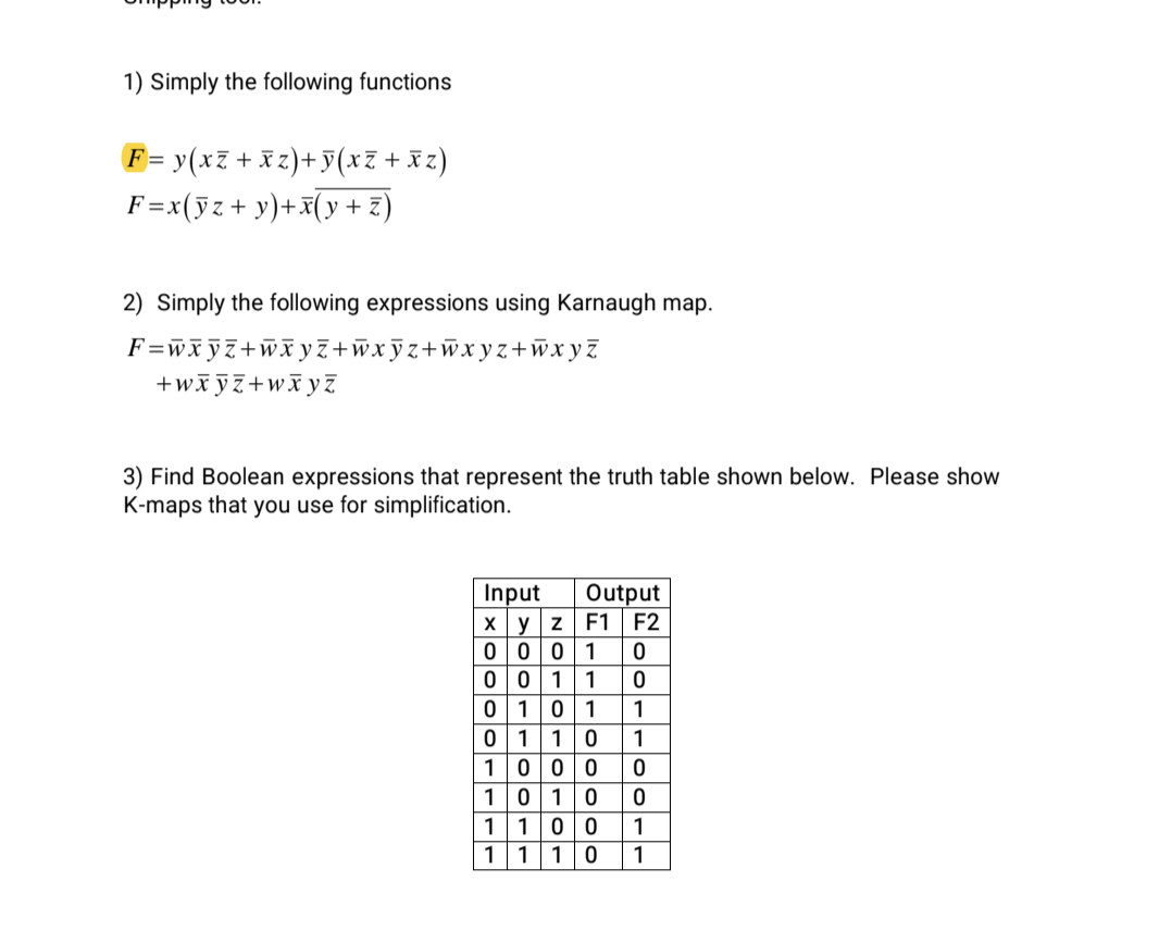 Solved 1) Simply the following functions | Chegg.com