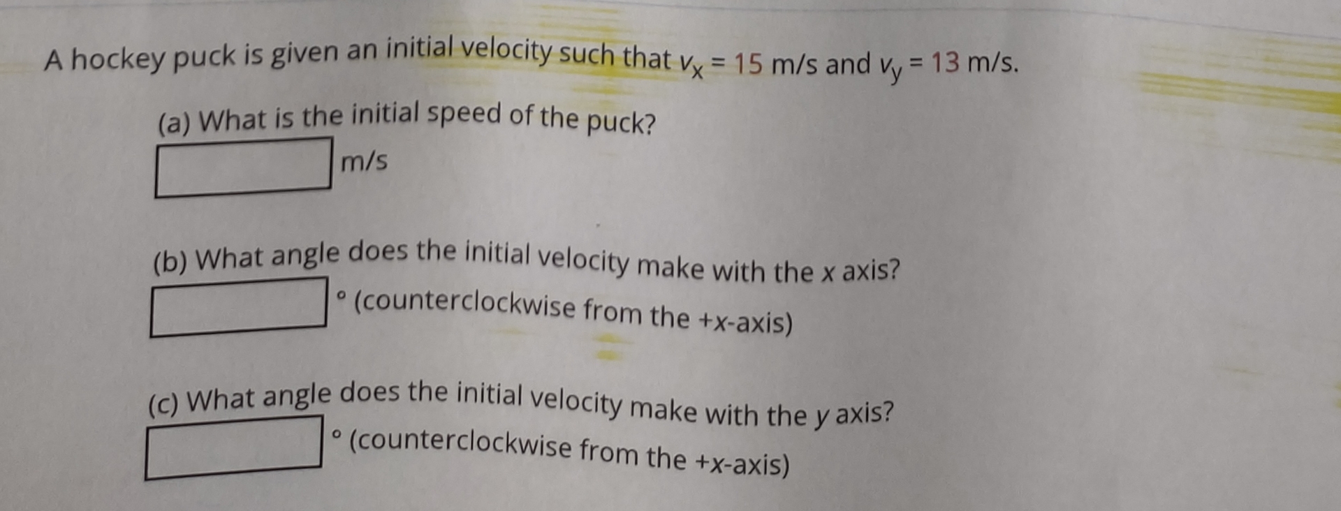 Solved A hockey puck is given an initial velocity such that | Chegg.com