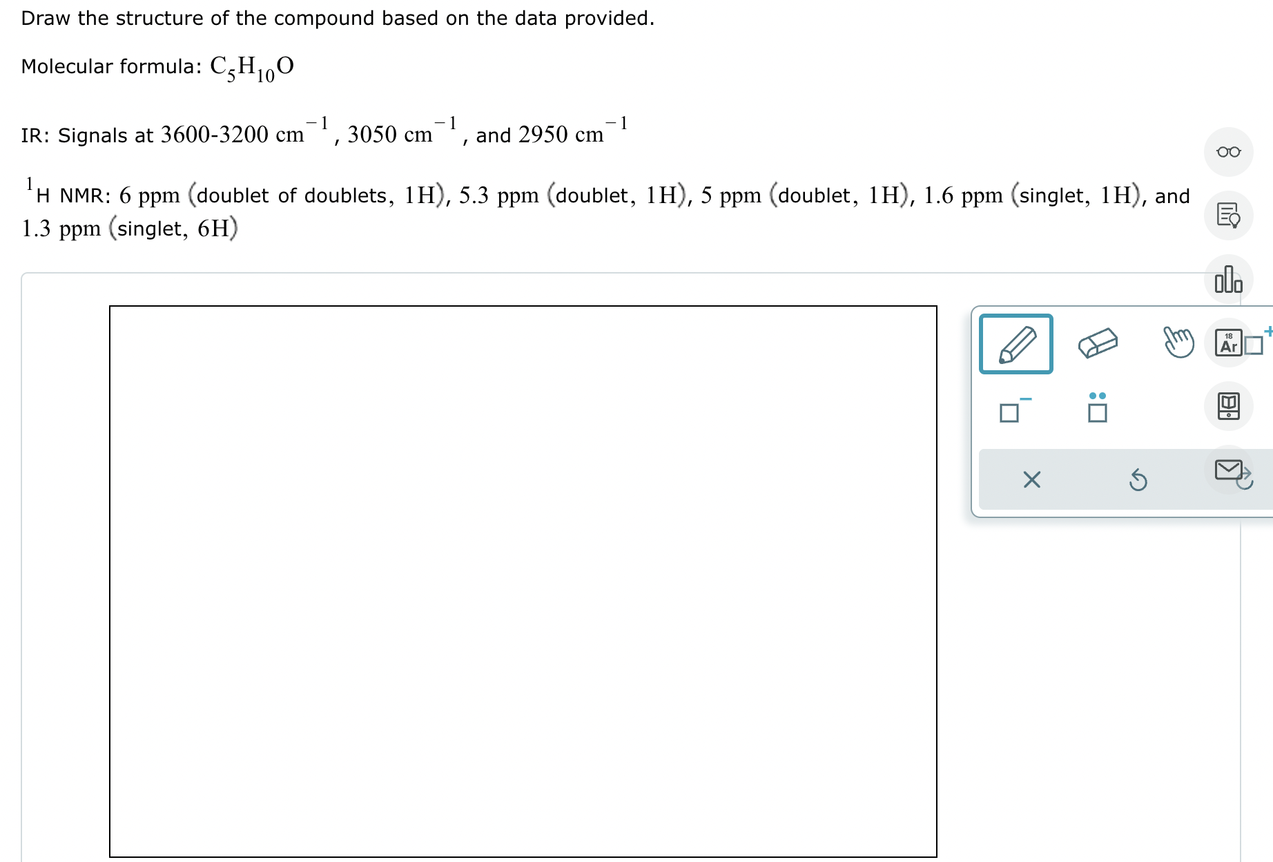 Solved Draw the structure of the compound based on the data | Chegg.com