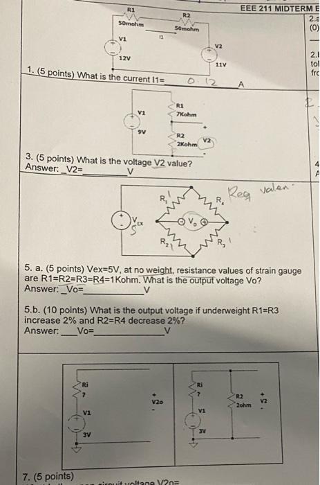 Solved 1. (5 points) What .o ure current 11= 3. (5 points) | Chegg.com Solved 1. (5 points) What .o ure current 11= 3. (5 points) | Chegg.com