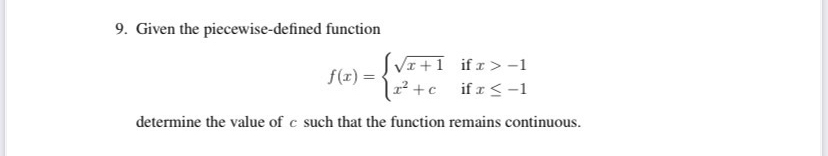 Solved Given the piecewise-defined | Chegg.com