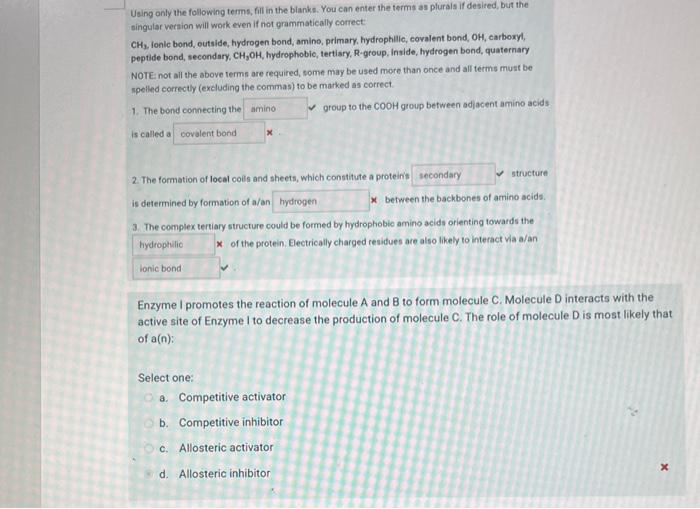 Solved Uaing only the following terms, fill in the blanks. | Chegg.com